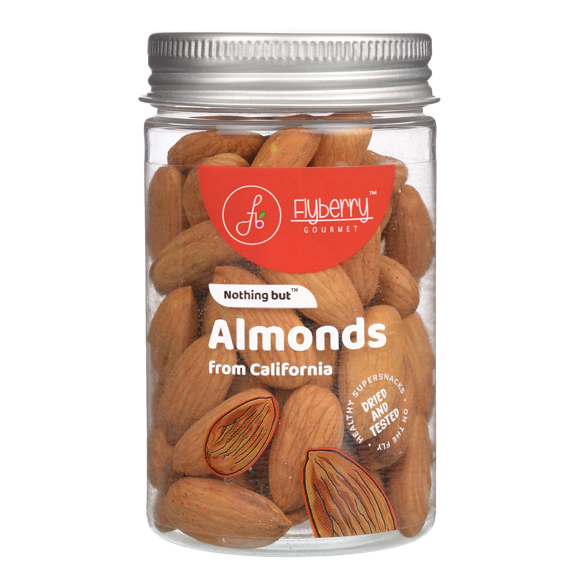 Flyberry Gourmet Premium California Jumbo Almonds, 100g |Rich in ...