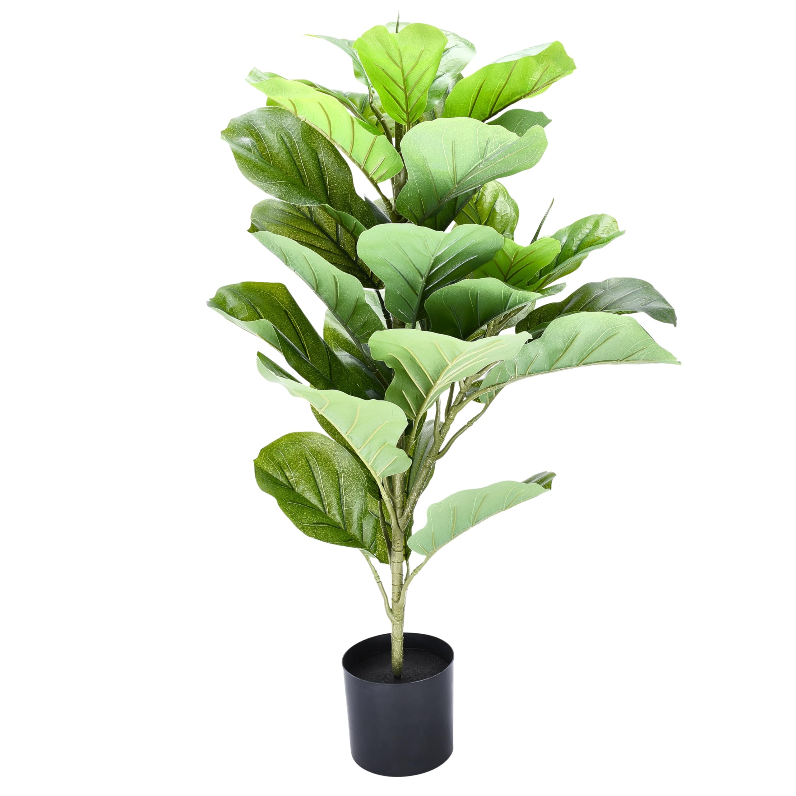 Flybold Artificial Fiddle Leaf Fig Tree - Realistic Faux Leaves in ...