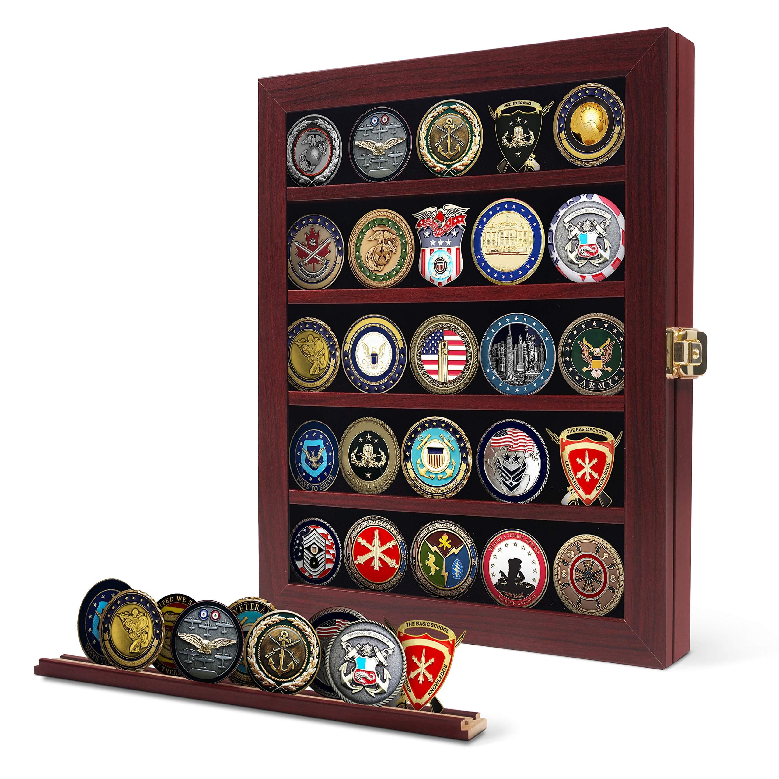 flybold Challenge Coin Display Case, Holds 45 Coins, Clear Acrylic with ...