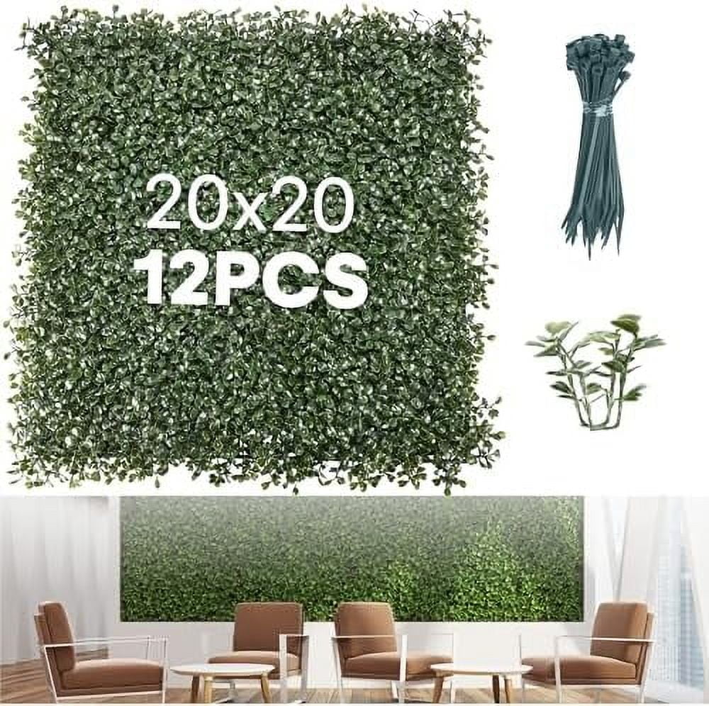 Flybold Grass Wall Panels Pack of 12-20"x20" Artificial Greenery Panels ...