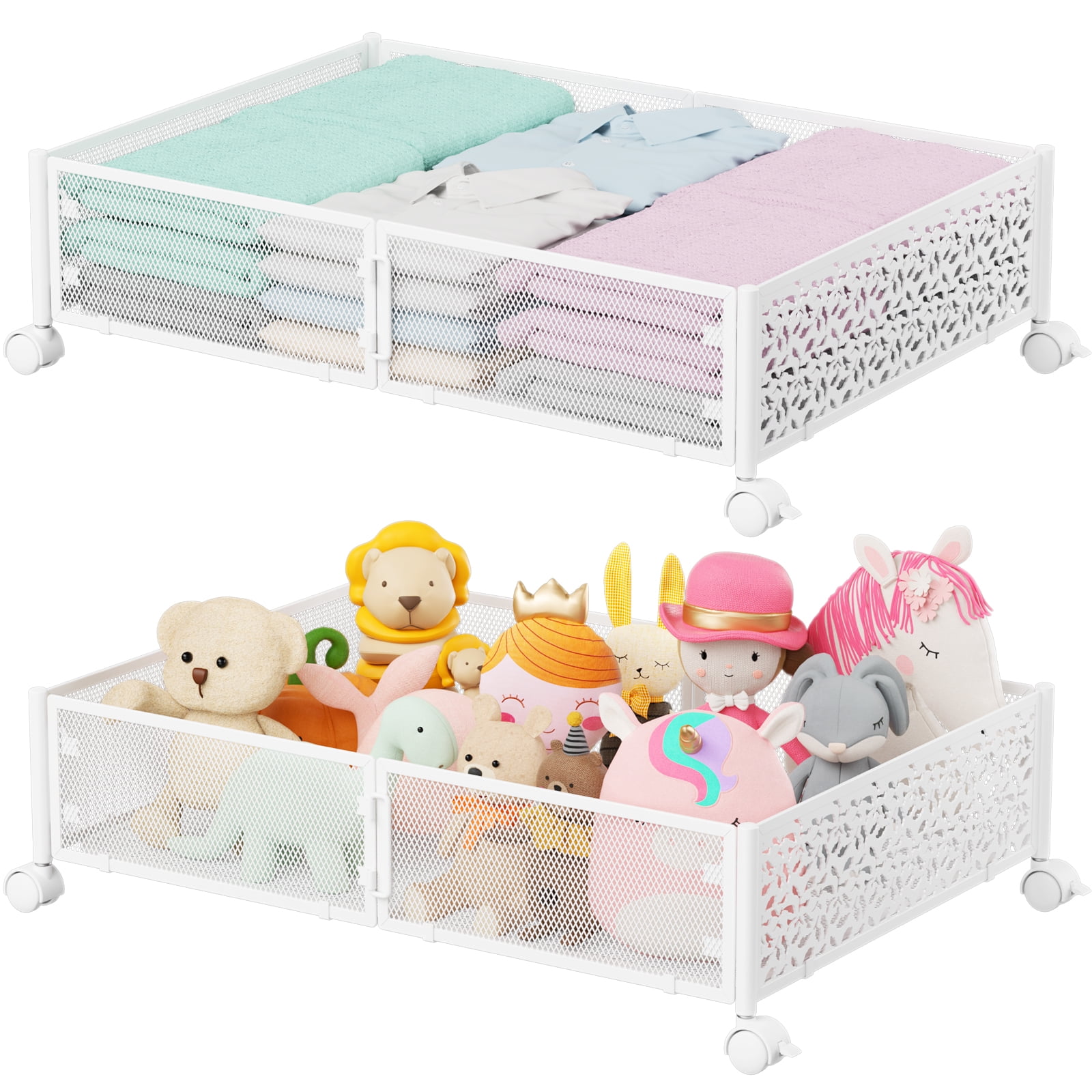 Flycity 2 Pack Foldable Under Bed Storage, Under the Bed Storage ...