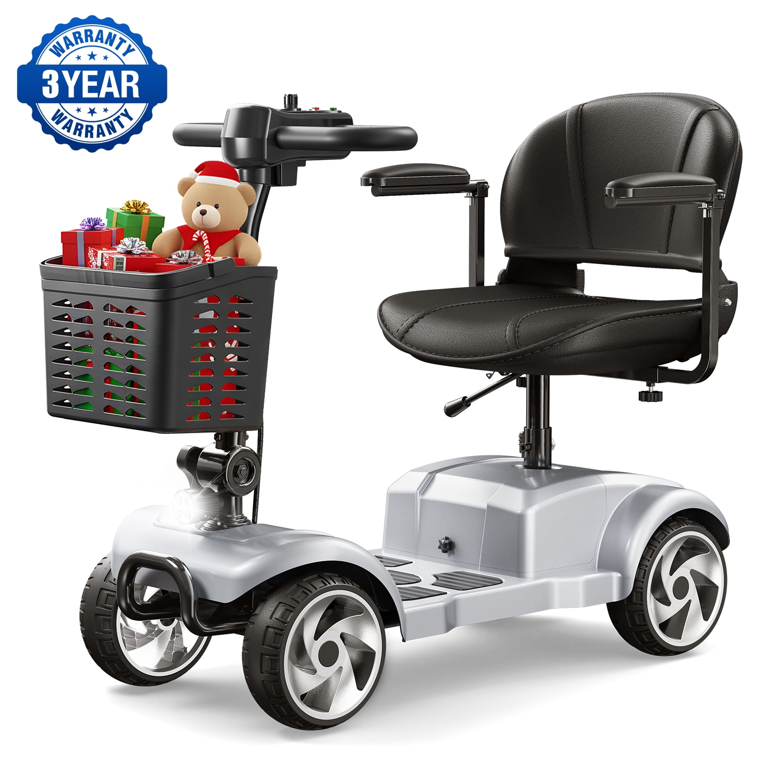 Flycity 24V 4 Wheel Mobility Scooter for Seniors, Foldable 20 Miles ...