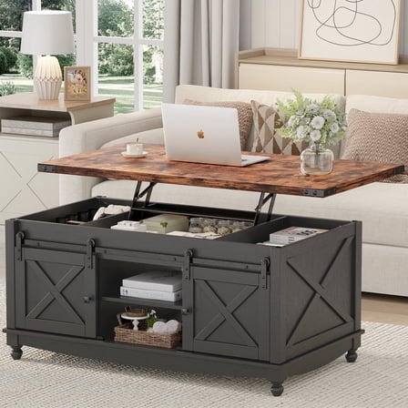 Jofran Grafton Farms Rectangular 2 Drawer Storage Coffee Table with ...