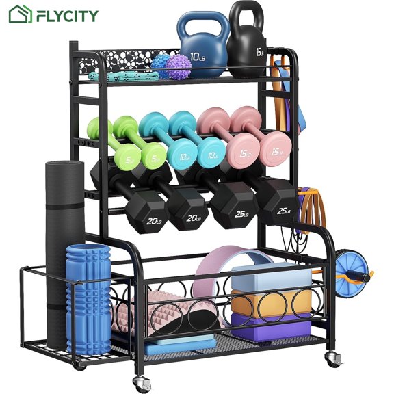Walmart Heavy Duty Three Tier Workout Equipment Storage Rack for ...