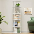 Flycity 5 Tier Rotate Bookcases, 360° Display Corner Shelf Spin ...