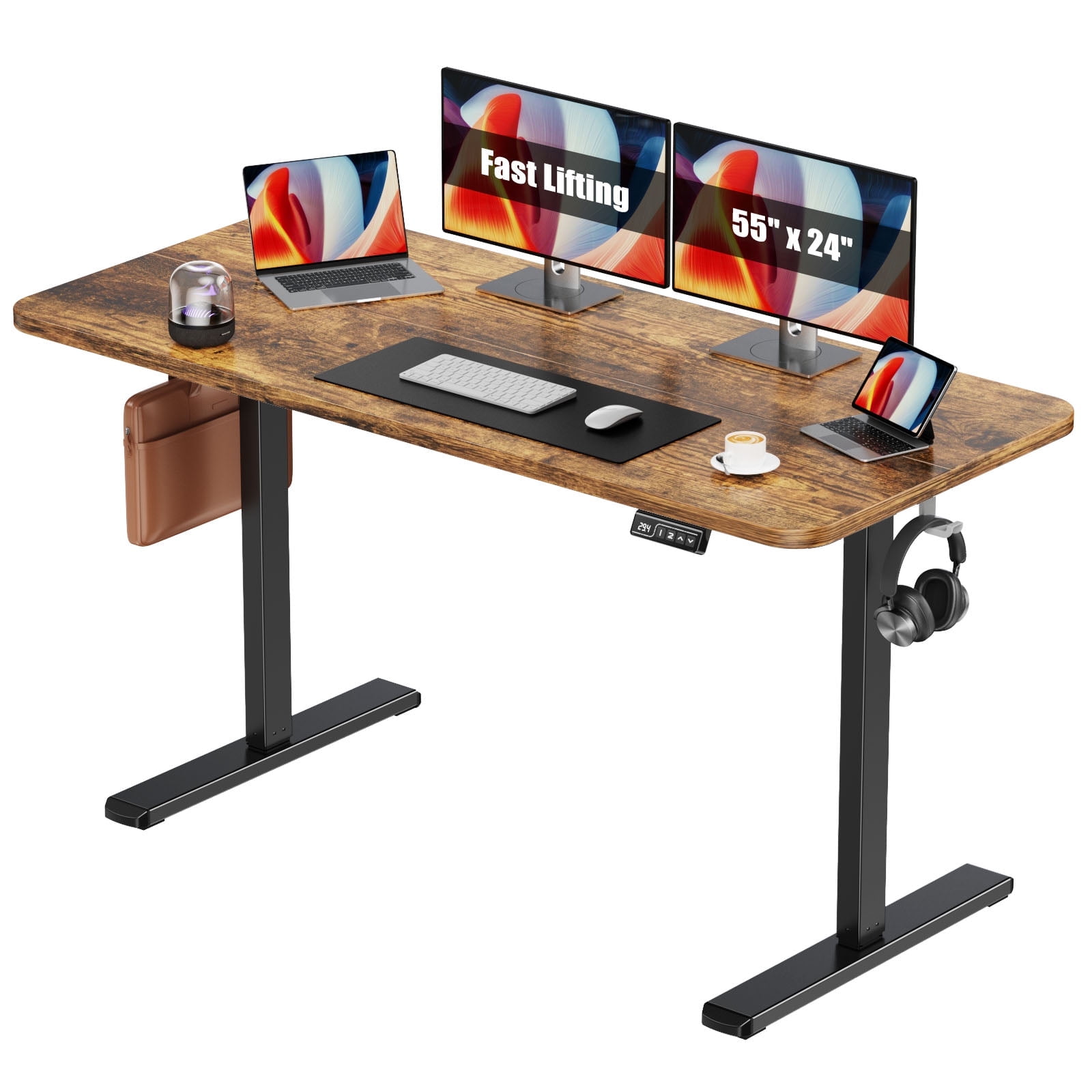 Flycity Electric Adjustable Height Desk with Splice Board and Memory ...