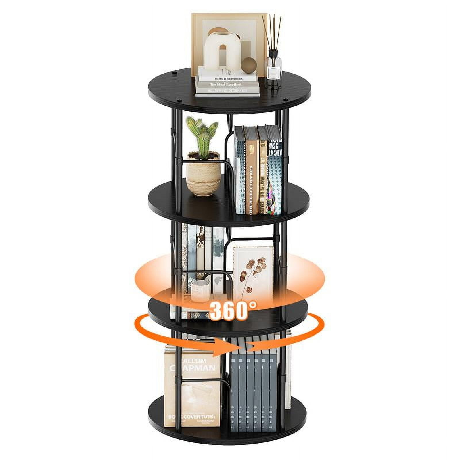 Rotating Bookshelf 3-5 Tier Spinning Bookshelf Tower 360° Display ...