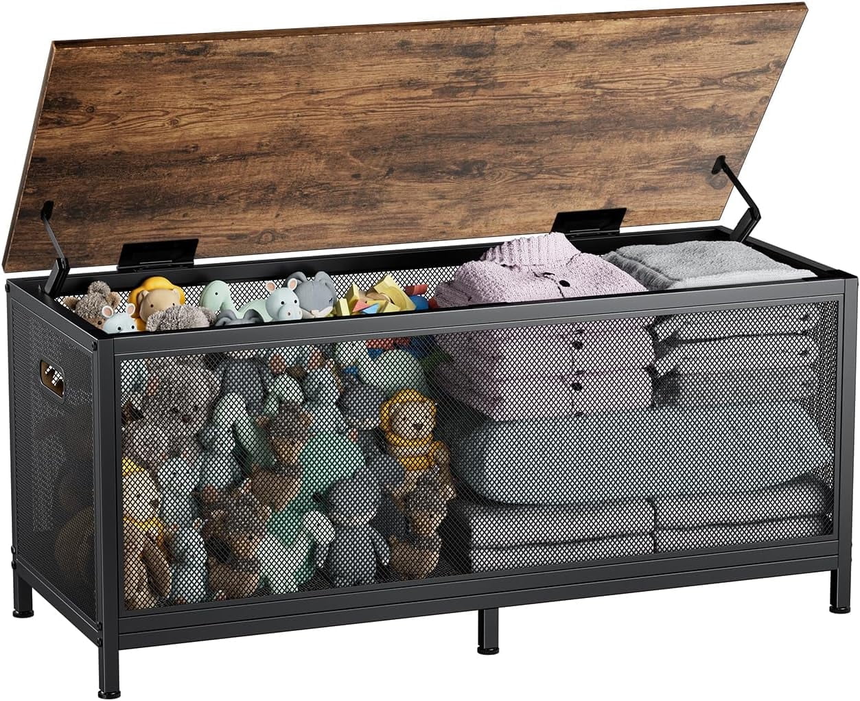 Flycity Storage Bench, Storage Chest with 2 Safety Hinges, 43.3 x 15.7 ...