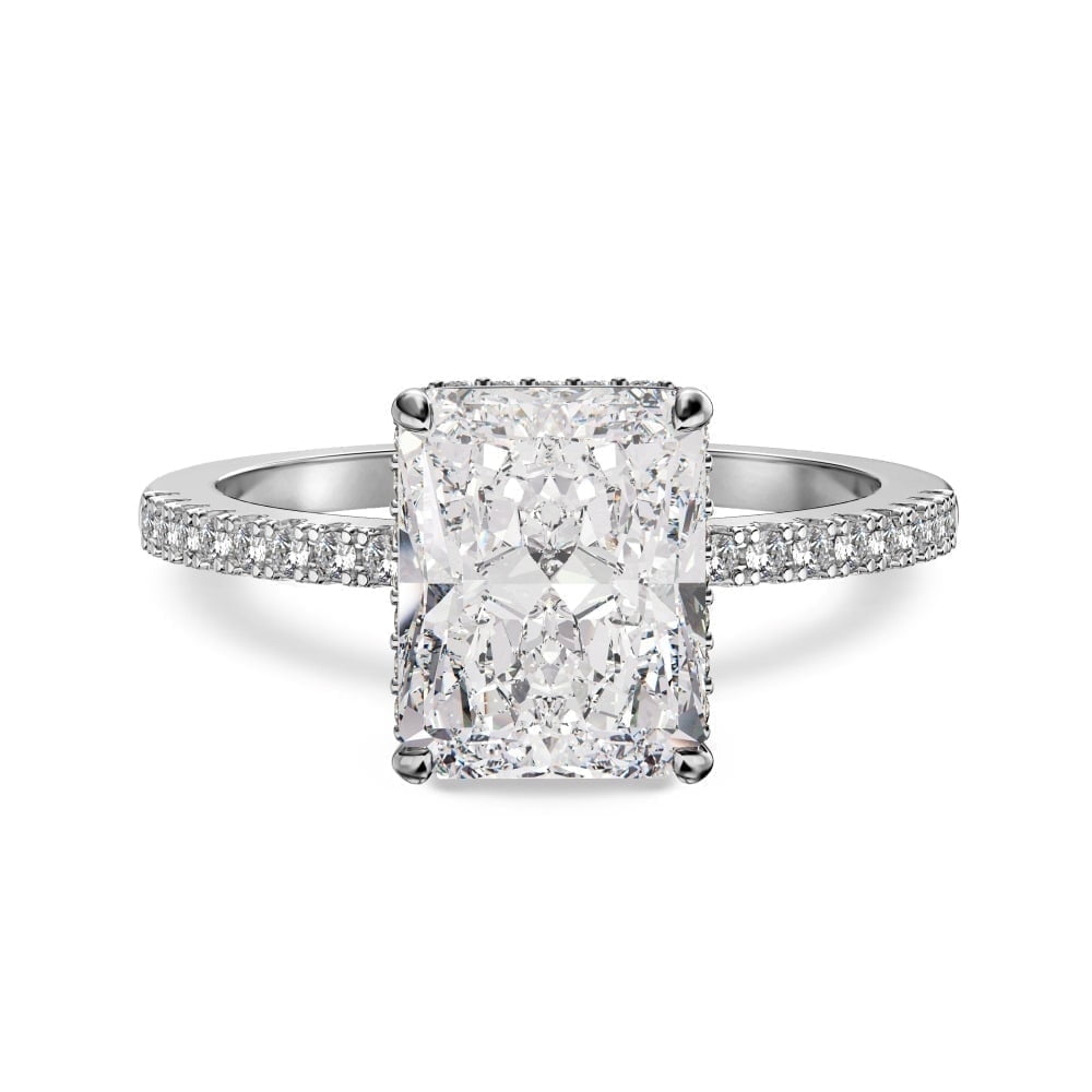 Flydeer 4ct Radiant Cut Engagement Rings for Women Wedding Rings for ...