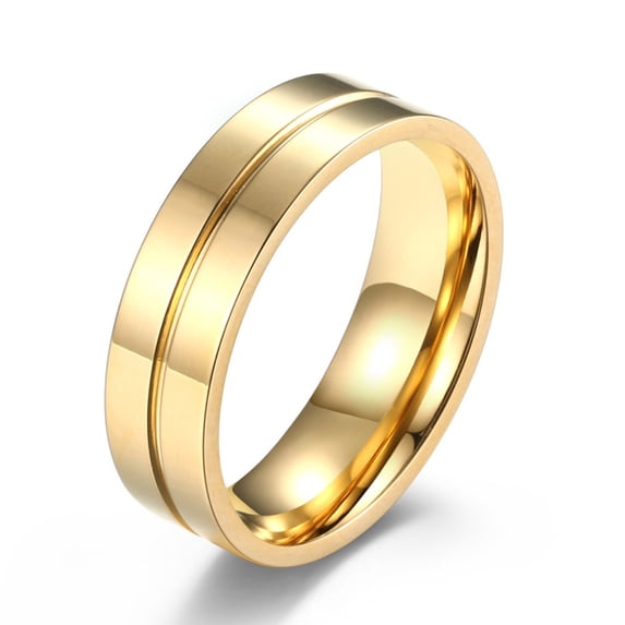 Flydeer Men Wedding Band Titanium Steel Yellow Men Rings Engagement ...