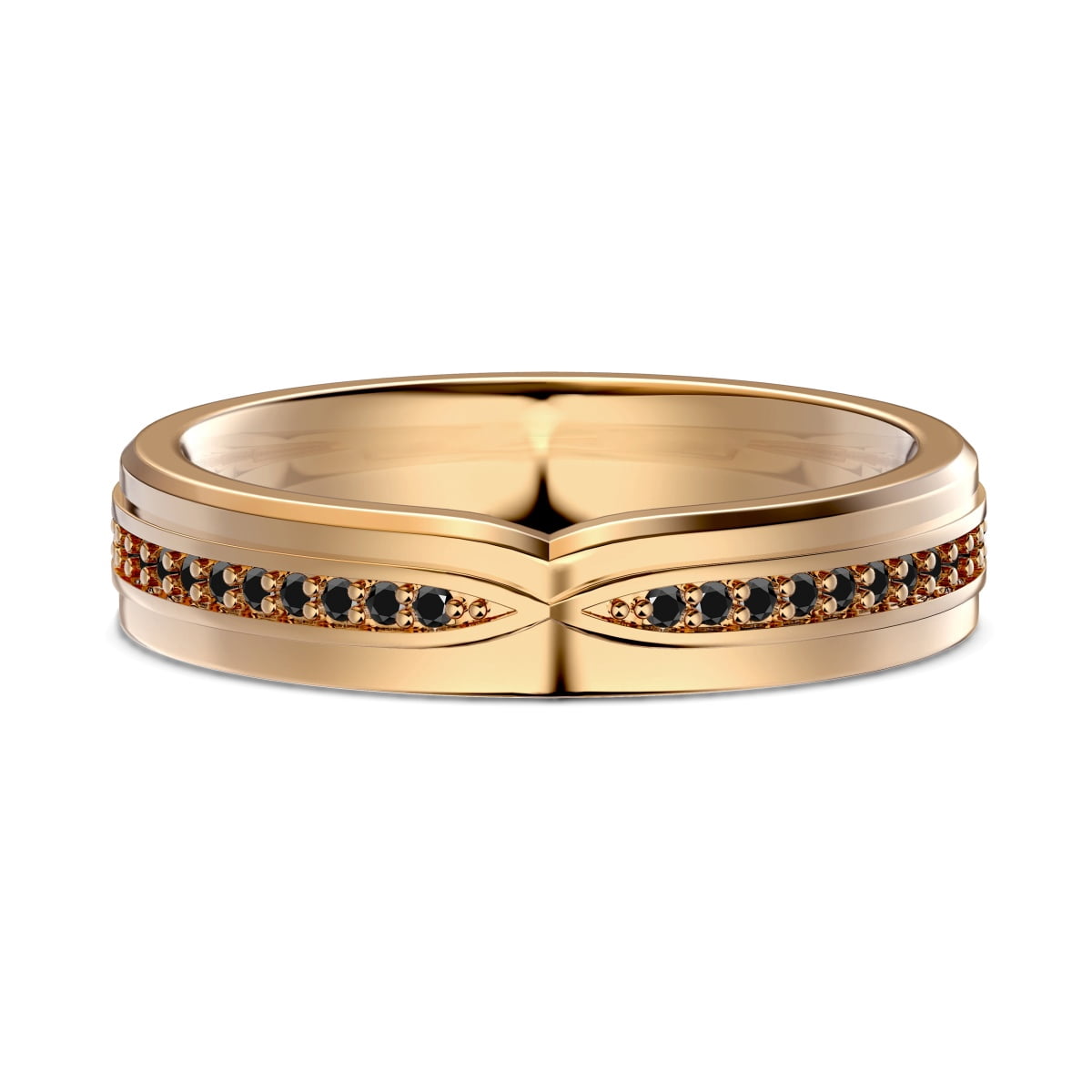 Flydeer Wedding Matching Ring for Men - Pave Black Zirconia with 925 ...