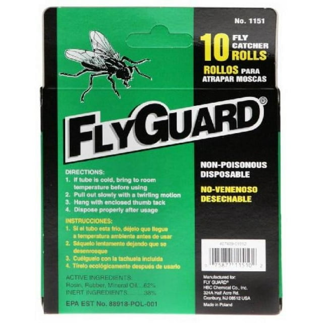 Flyguard Fly Catcher Catches All Flying Insects 10 Roll - Walmart.com