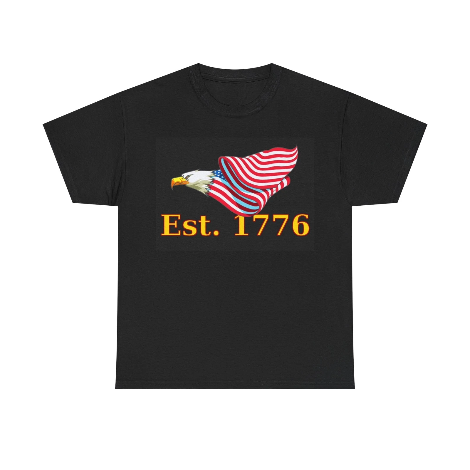 Flying Bald Eagle USA Tshirt American Flag 1776 Freedom Unisex Heavy ...