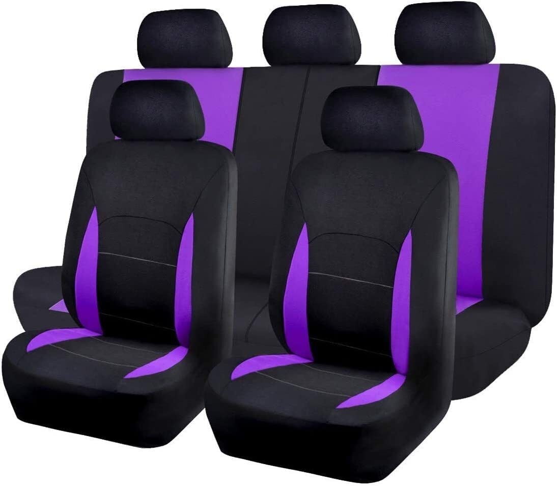 Flying Banner, Car Seat Covers, Polyester Purple and Black, 9 pcs ...