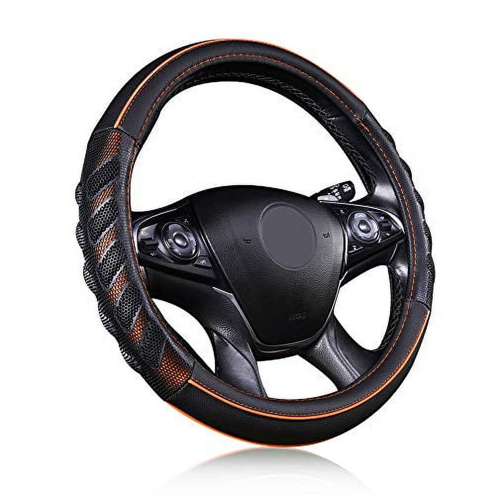 Flying Banner car Steering Wheel Cover Faux Leather Massage Universal ...