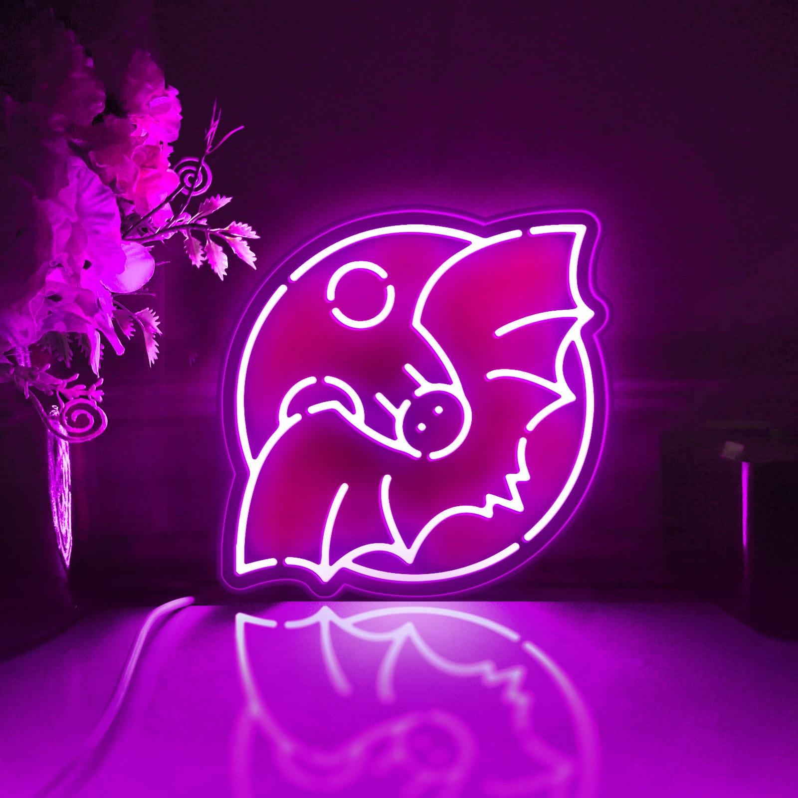 Flying Bat Led Light Box, Dimmable Neon-Like Light Signs USB Power for ...