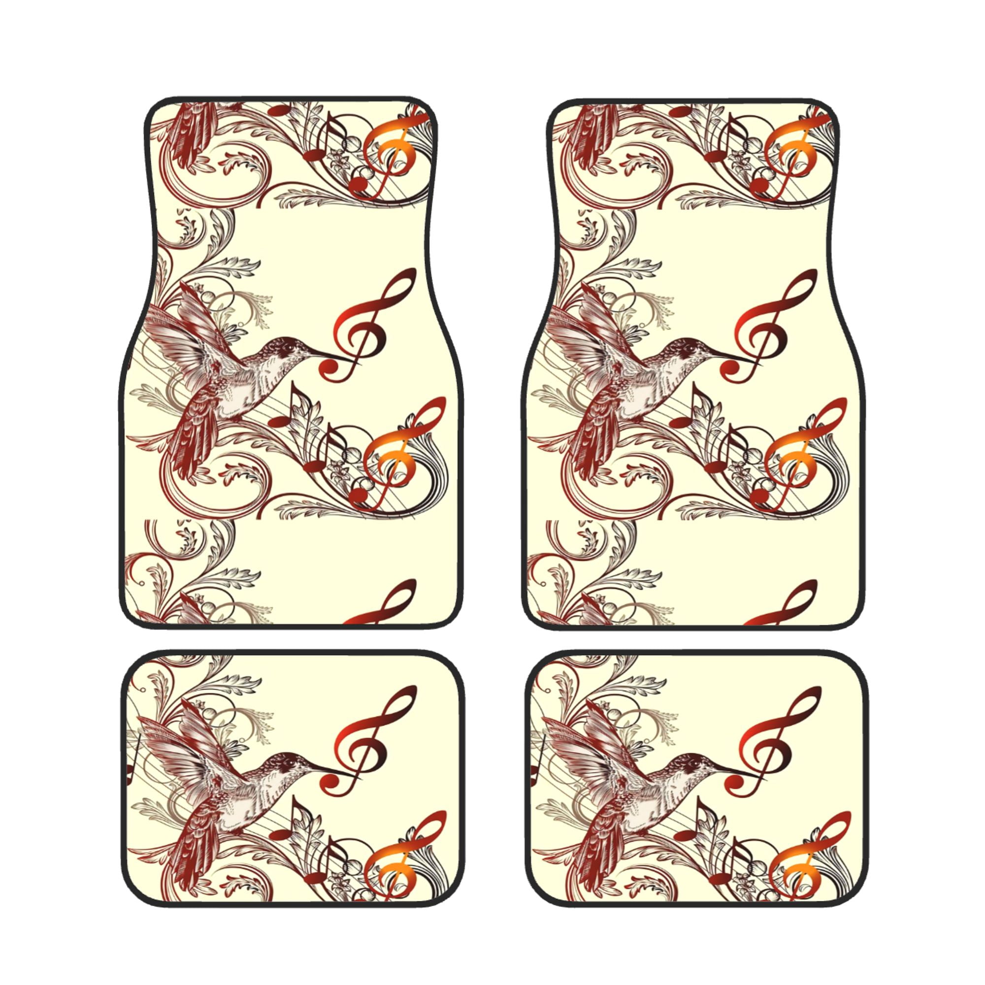 Flying Bird And Music Notes Clef Five Line Staff Musical Universal Fit ...