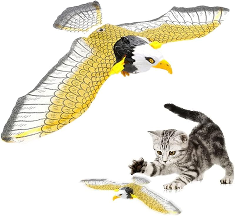 Flying Bird Cat Toy Lights and Sound, 2025 New Simulation Bird ...