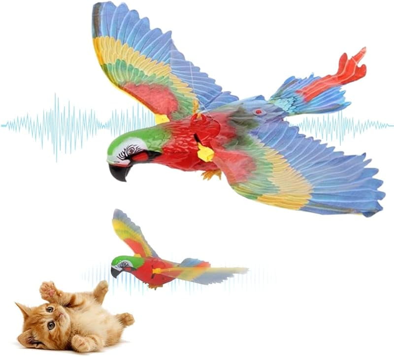 Flying Bird Cat Toy Lights and Sound, 2025 New Simulation Bird ...
