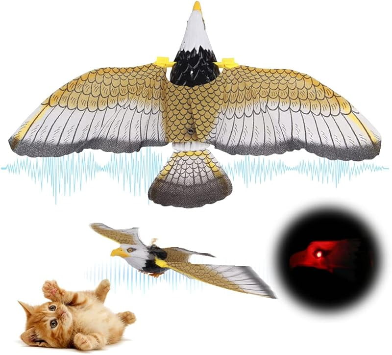 Flying Bird Cat Toy Lights and Sound, 2025 New Simulation Bird ...