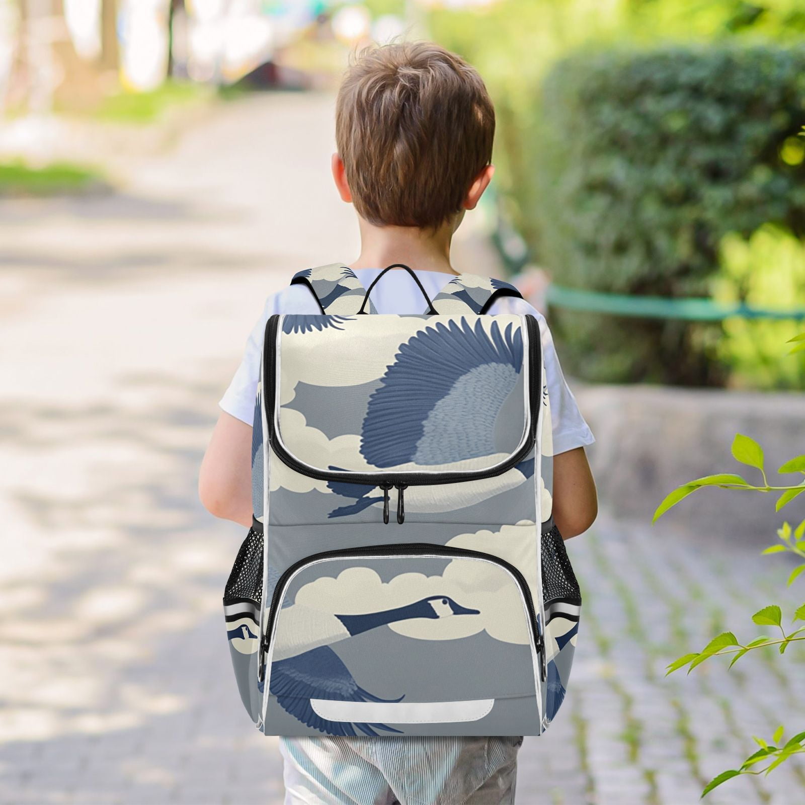 Flying Birds Backpack Big Laptop Backpack Casual Daypack Quilted Large ...