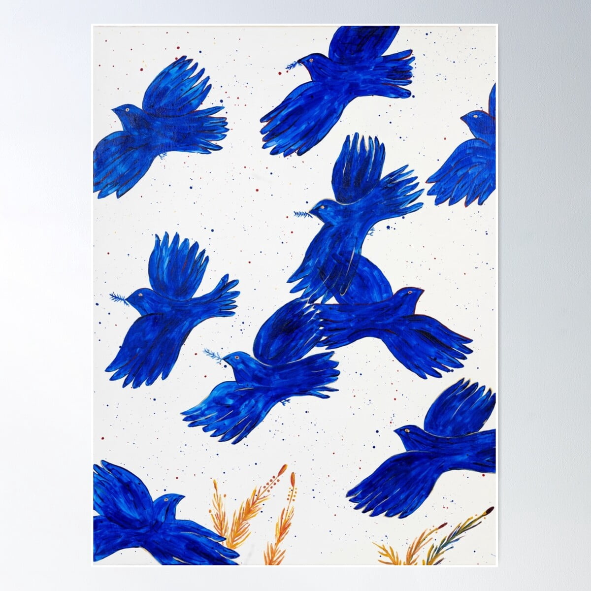 Flying Birds Of Hope Poster Wall Art, Modern Wall Decor For Living Room ...