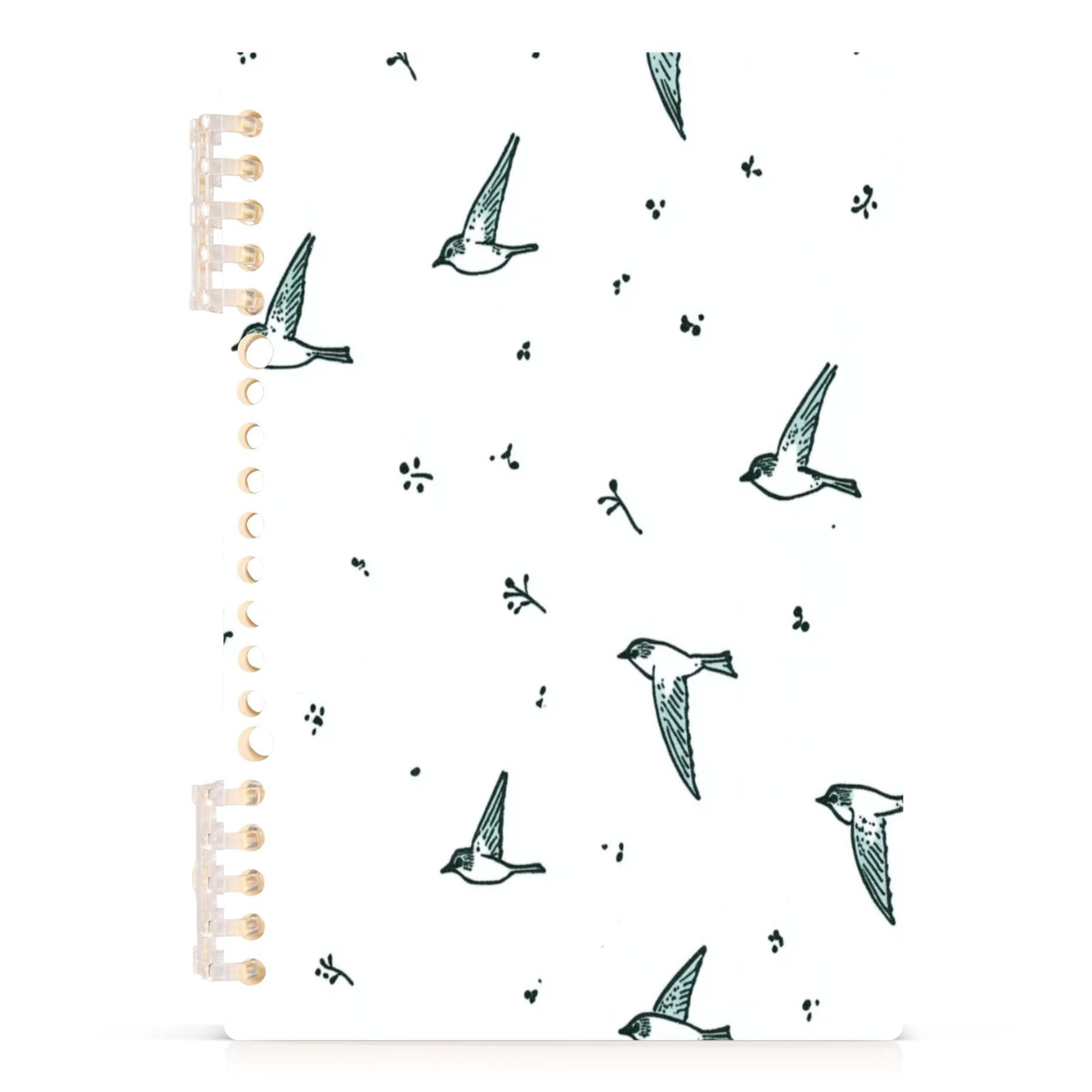 Flying Birds Pattern A5 8.3x5.7in PP Notebook, Adjustable Rings, 60 ...