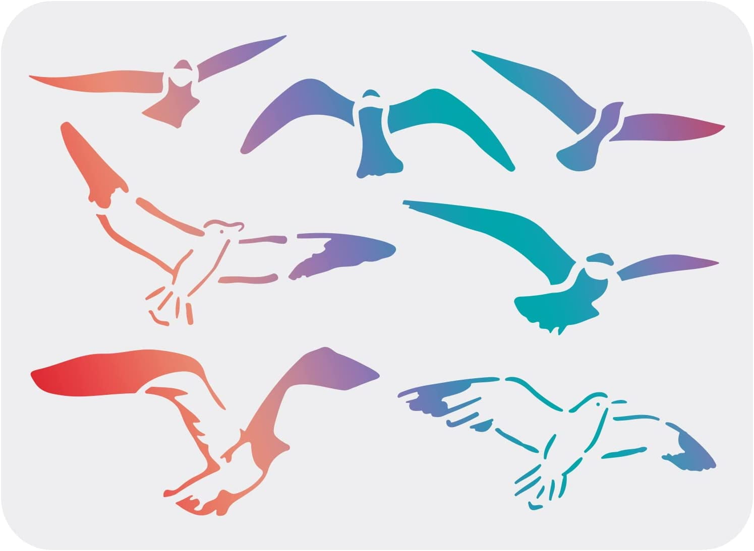 Flying Birds Reusable Hawks Seagull Stencil DIY Craft Bird Drawing ...