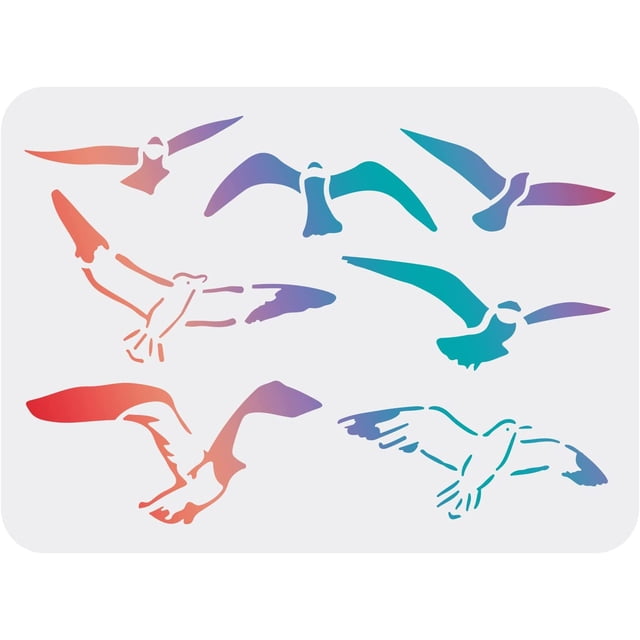 Flying Birds Reusable Hawks Seagull Stencil DIY Craft Bird Drawing ...