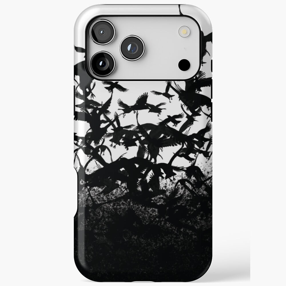 Flying Black Crows Art iPhone Case 17 16 15 14 13 12 11 Pro Max ...