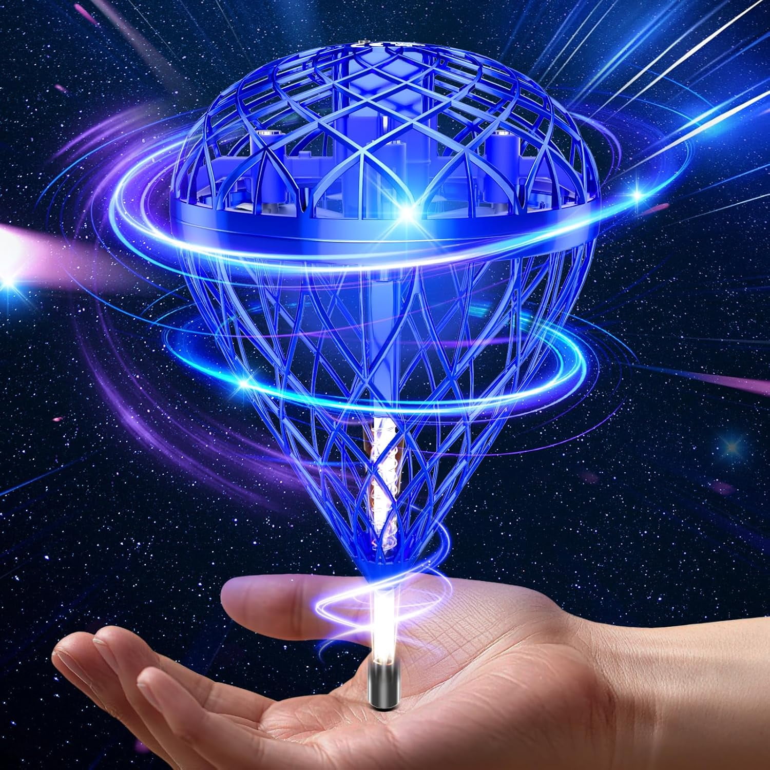 Flying Bouncing Ball Toys 2025 - Cosmic Galaxy Hove Orb Ball Hand Controlled Leap Drone with LED ...