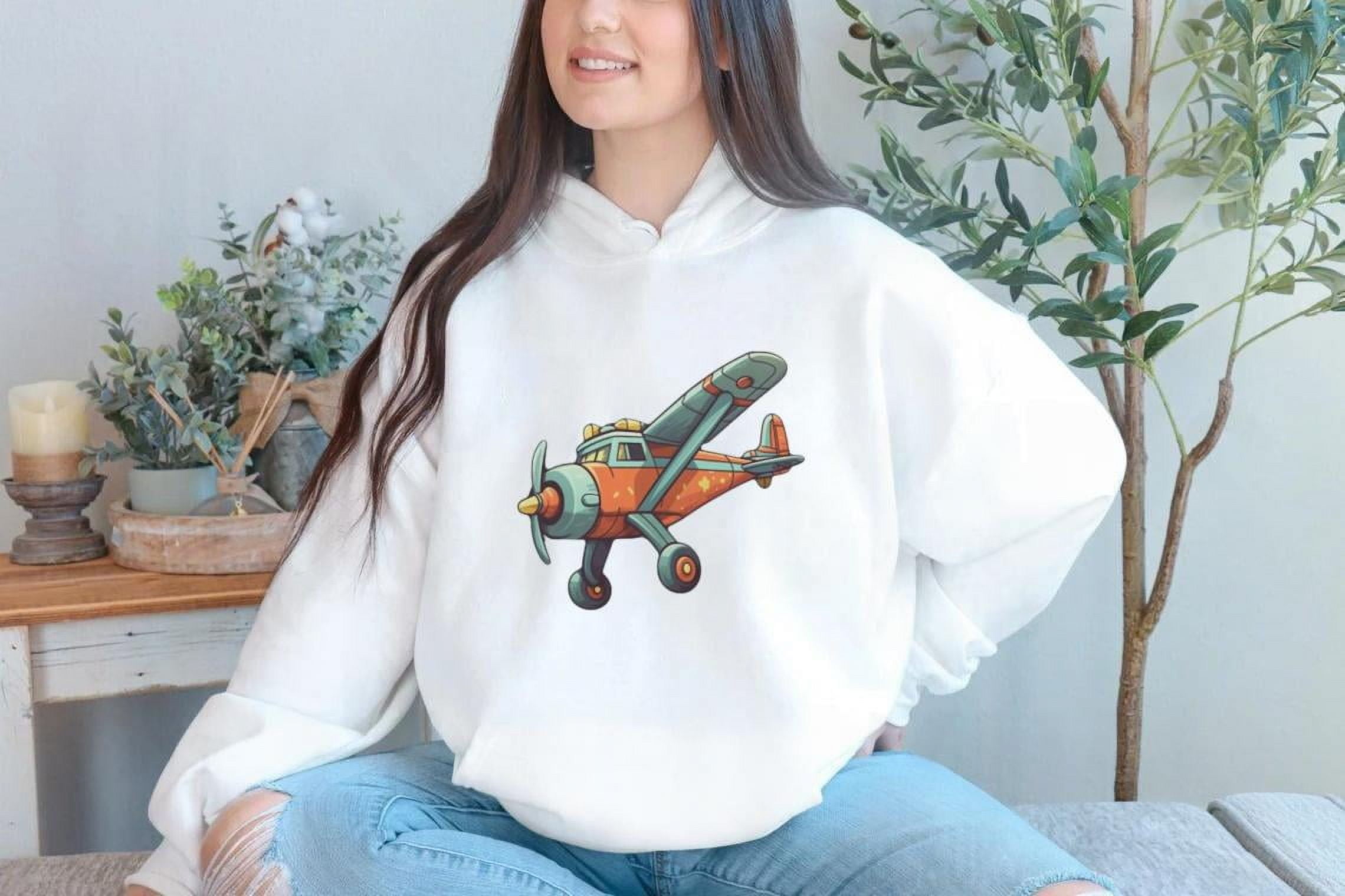 Flying Buddies Hoodie Cute Prop Plane Pals in Cartoon Style, for men ...