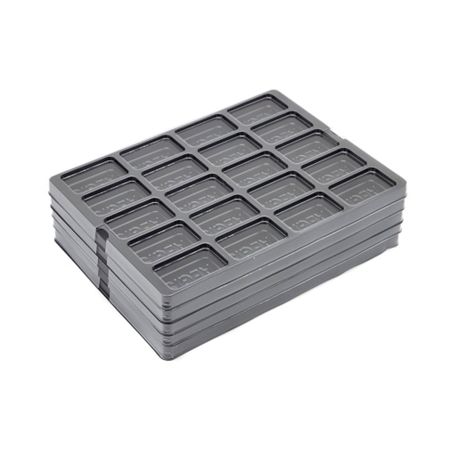 Flying Buffalo Game Piece Counter Trays, 5-Pack, Black with Clear Lids ...