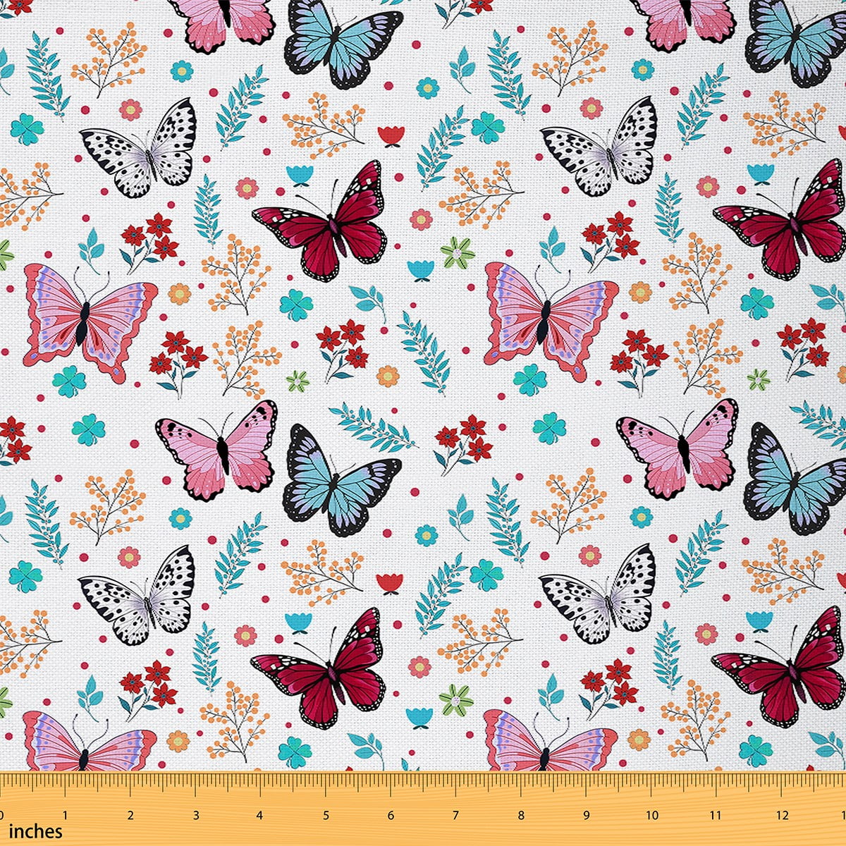 Flying Butterflies Fabric By The Yard,Boho Colorful Butterfly ...