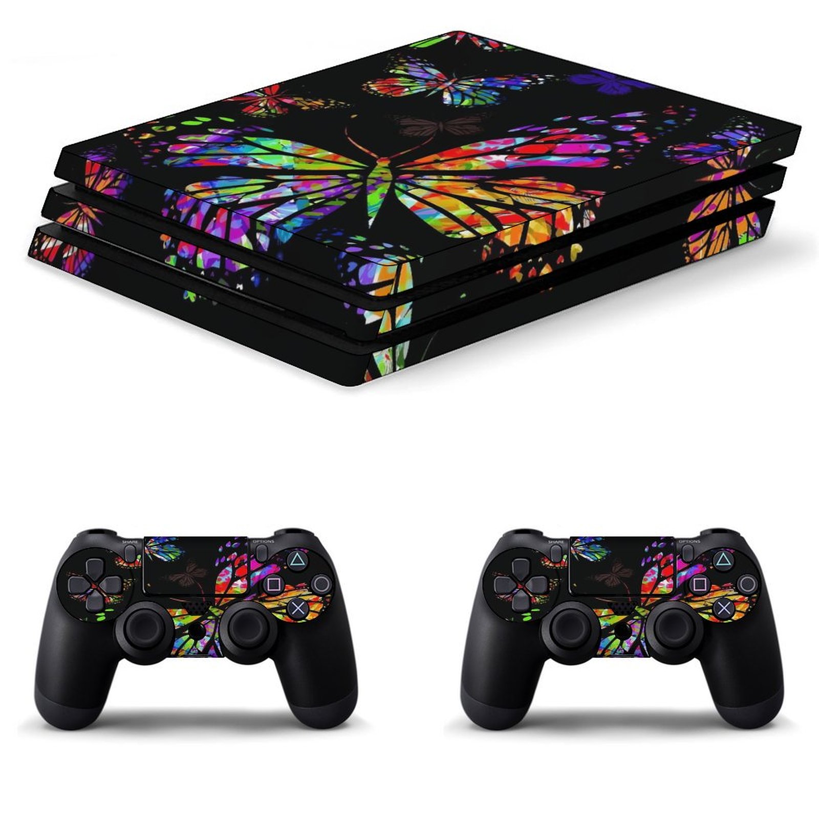 Flying Butterflies Watercolor PS4/PS4 Pro/PS4 Slim Skin Sticker For Console And Controller Skins ...