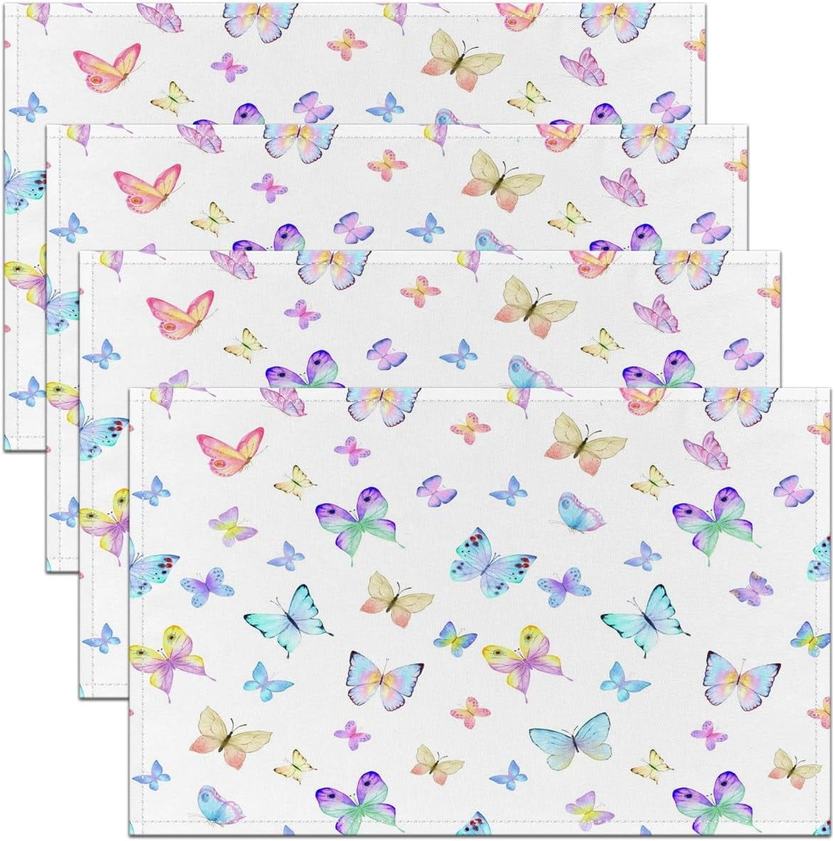 Flying Butterfly Placemats Set of 4 Pink Purple Butterfly Placemat for ...