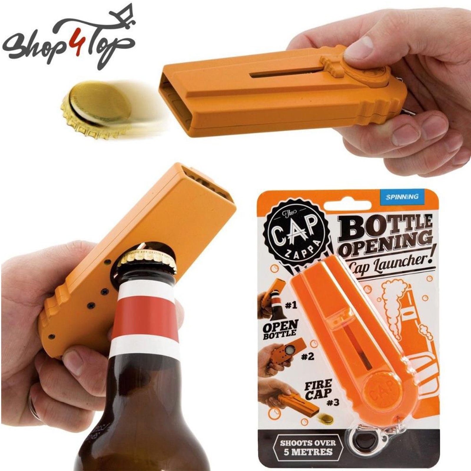 Flying Cap Beer Bottle Opener Cap Launcher Shooter Fire Drinking ...