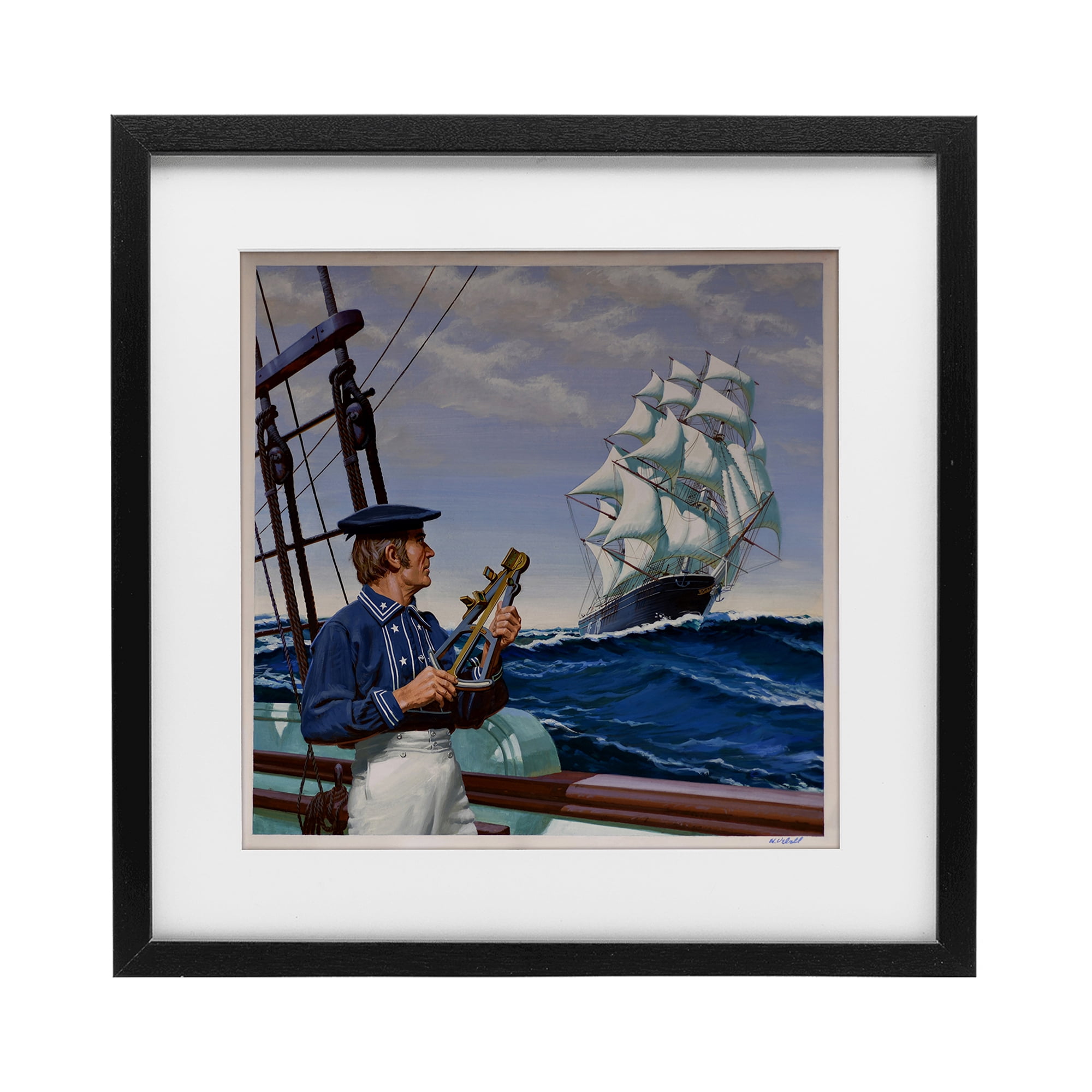 Flying Cloud Sailing Ship Black Framed Print Under Glass, design by ...