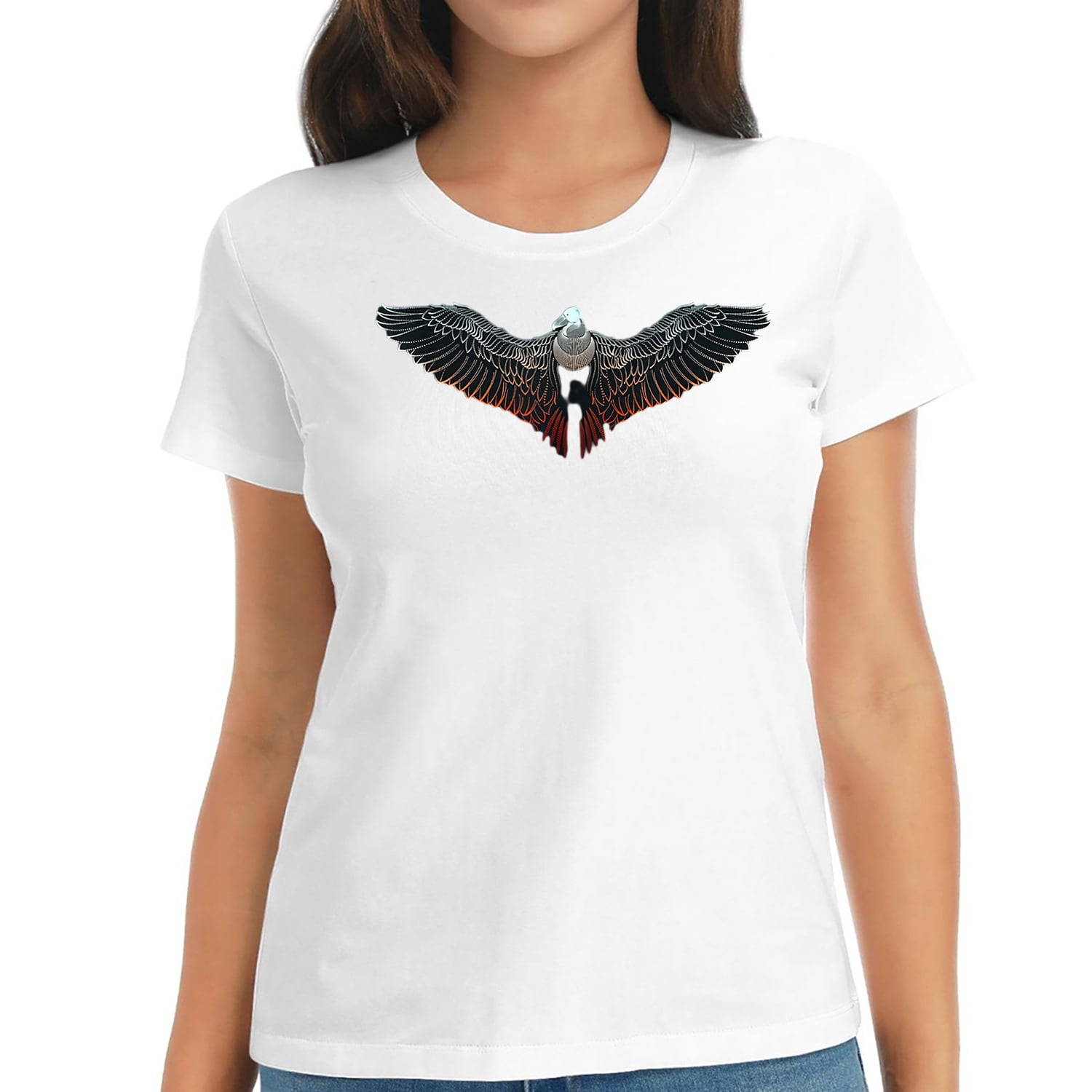 Flying Condor Bird Dot Line Art Animal Drawing Gift - Condor T-Shirt ...