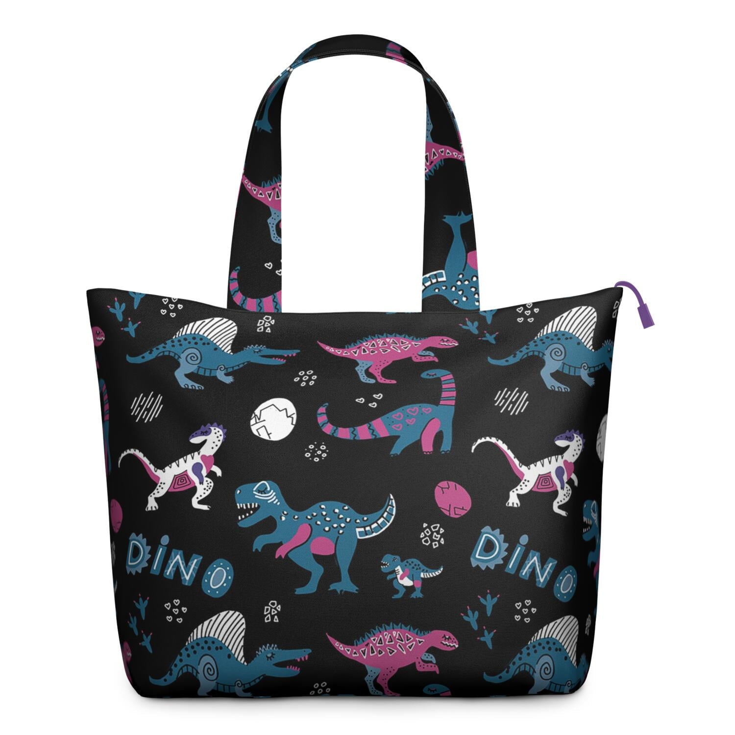 Flying Dinosaur Pattern Travel Tote, Modern Watercolor Dino Print ...