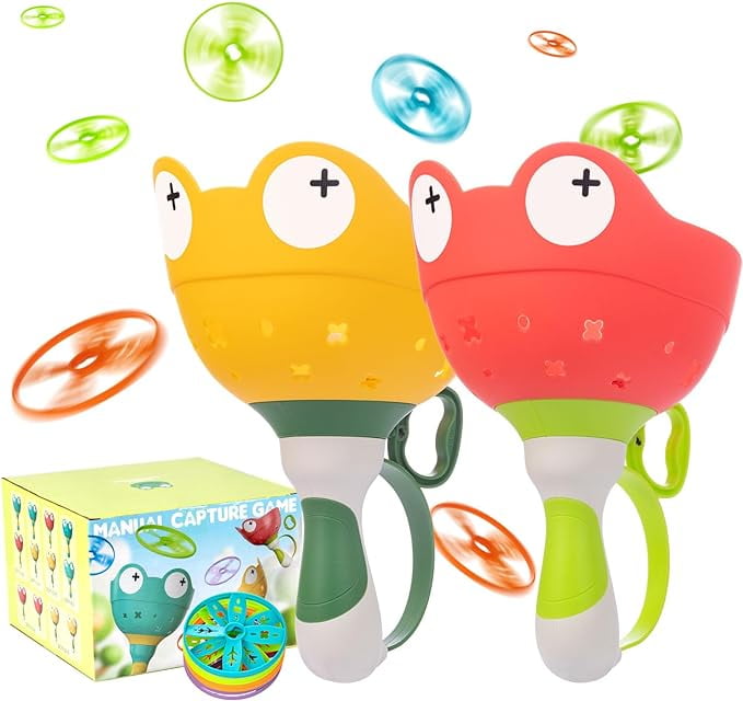Flying Disc Launcher Toy, 2 Launchers & 28 Discs Outside Toys for Kids ...