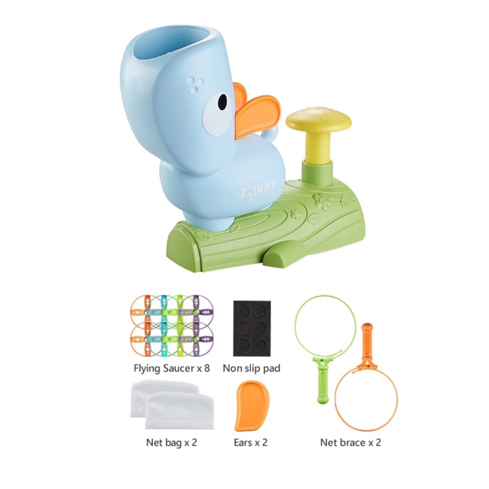 Flying Disc Launcher Toys for Kids,Outdoor Toys with 8 Discs and 2 Net ...