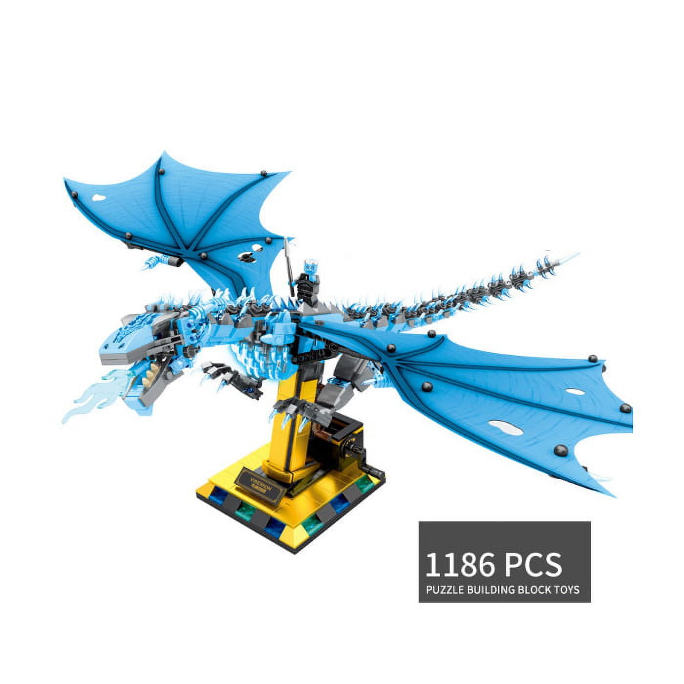Flying Dragon Model Blizzard Ice Dragon Kids DIY Puzzle Building Block ...