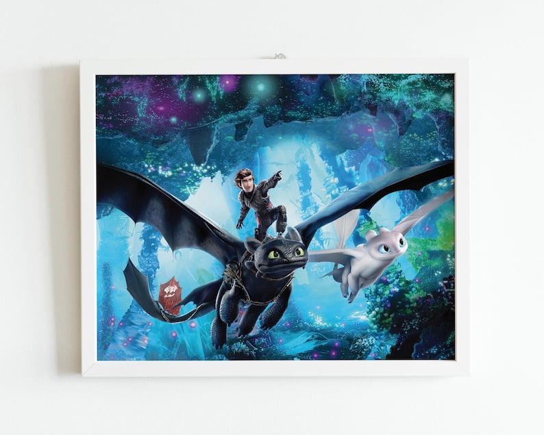 Flying Dragon Poster Graphic Photo Print Home Decor Art 8X12 UNFRAMED ...