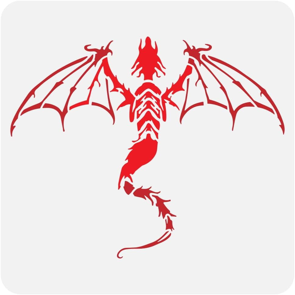 Flying Dragon Stencil for Painting 11.8x11.8 inch Large Dragon Pattern Drawing Template Dragon ...