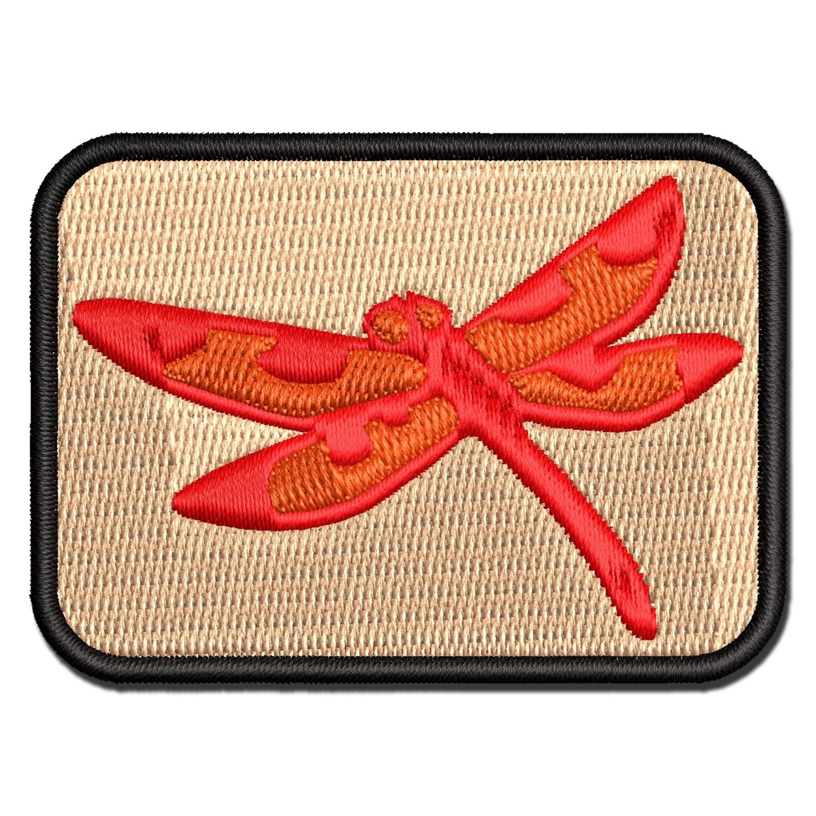 Flying Dragonfly with Spotted Wings Insect Darter Applique Multi-Color Embroidered Iron-On Patch ...