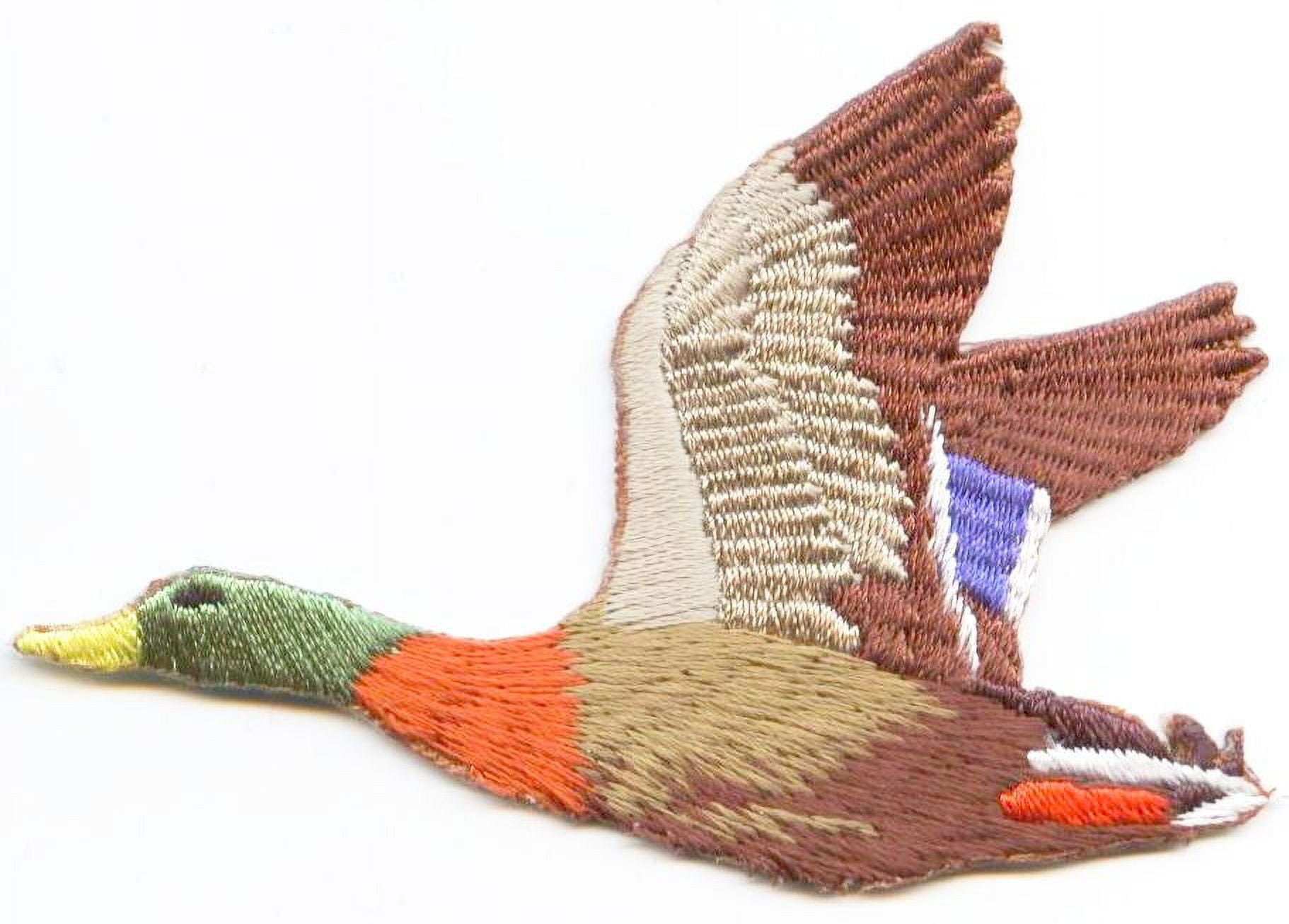 Flying Drake Mallard Duck - Iron on Embroidered Applique Patch ...