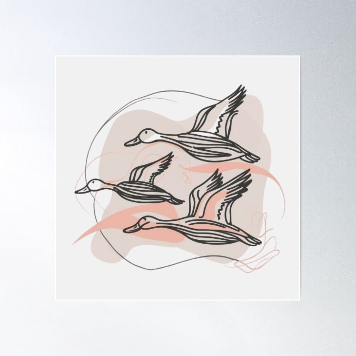 Flying Ducks Poster Wall Art, Modern Wall Decor For Living Room Bedroom ...
