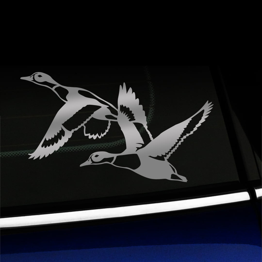 Flying Ducks - Vinyl Car Decal - Choose Color - [SILVER] - Walmart.com