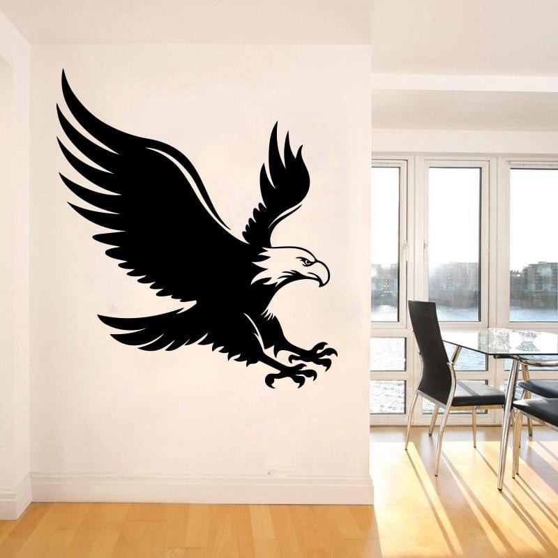Flying Eagle Bird America Car Laptop Wall Sticker Office Bedroom Jungle ...
